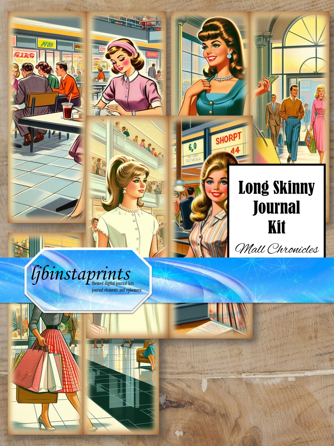 Mall Chronicles Skinny Journal Kit, Skinny Journal Kit, Tall Journal ...