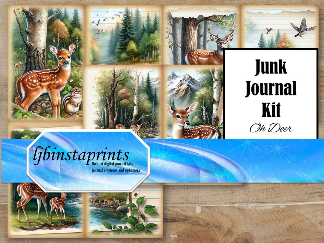 Oh Deer Journal Kit, Animal Journal Kit, Deer Journal Kit, Woodland ...