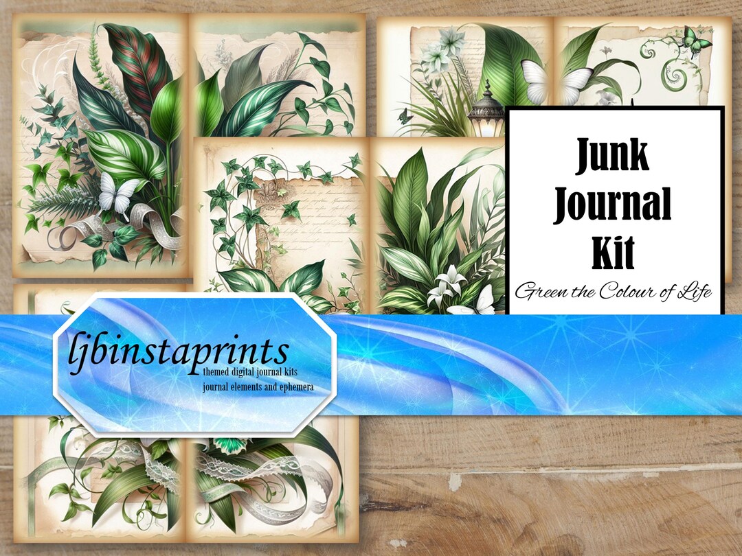 Green the Colour of Life Journal Kit, Butterfly Journal Kit, Digital ...