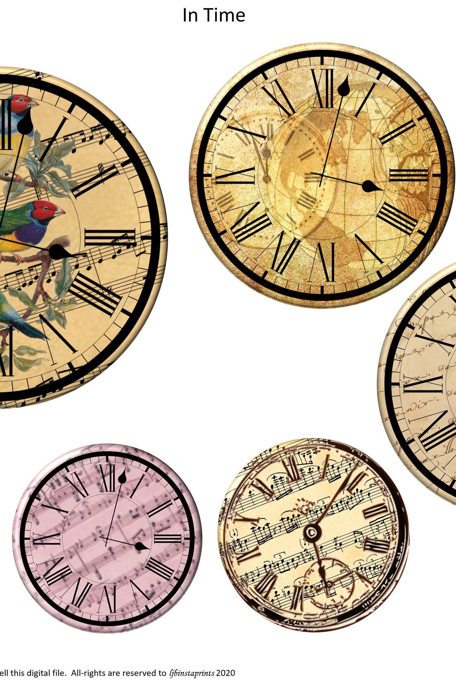 Clock Journal Elements Junk Journal Clock Embellishments | Etsy