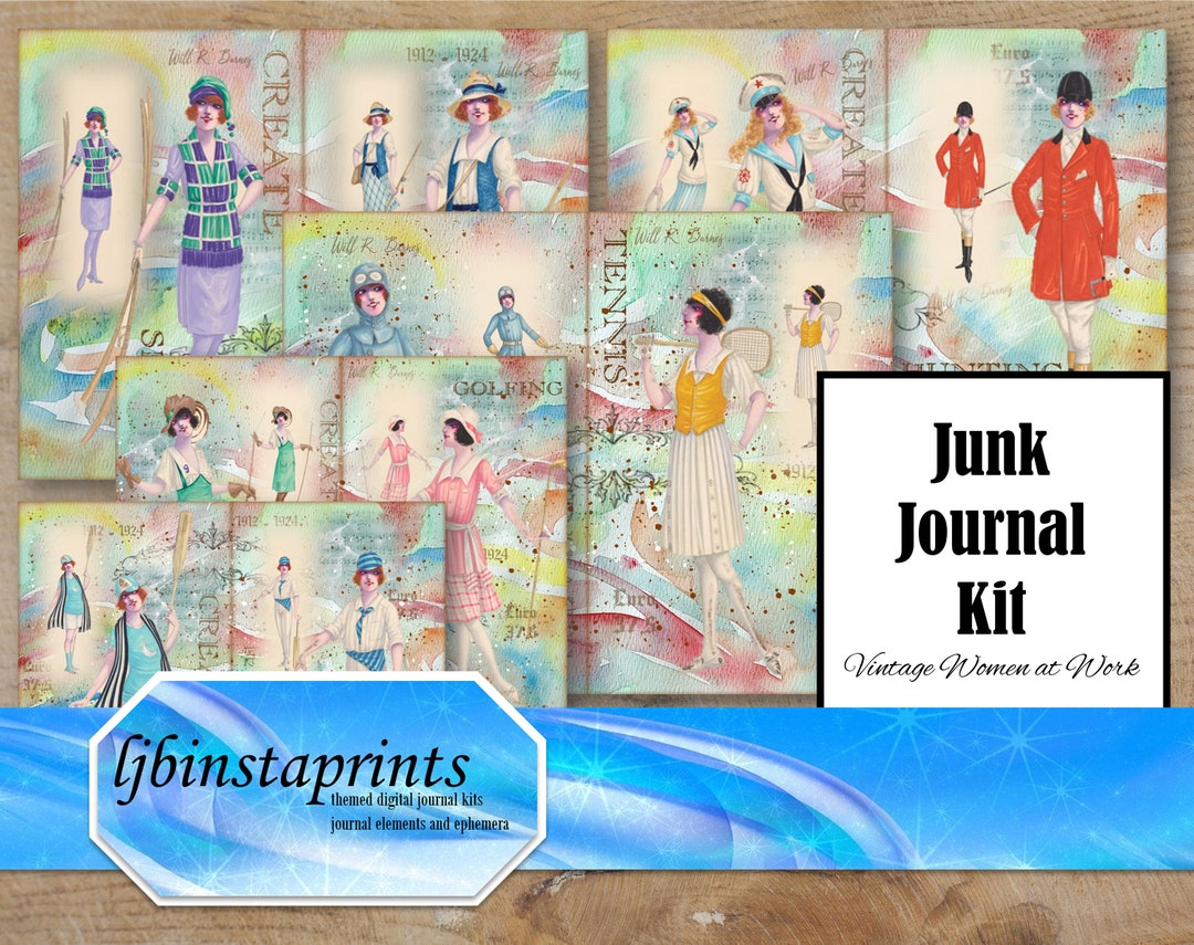 Vintage Women at Work Journal Kit, Vintage Women Journal Kit, 1900s ...