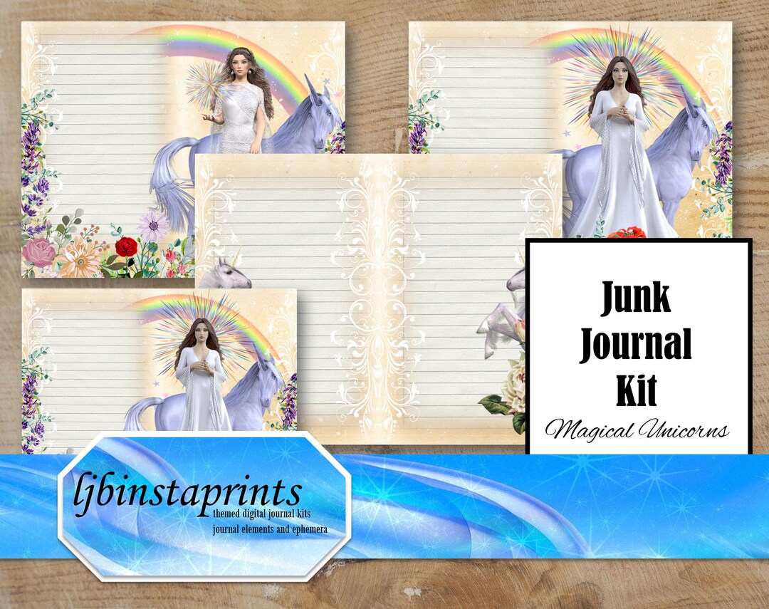 Magical Unicorn Journal Kit, Unicorn Journal Kit, Digital Journal Kit ...