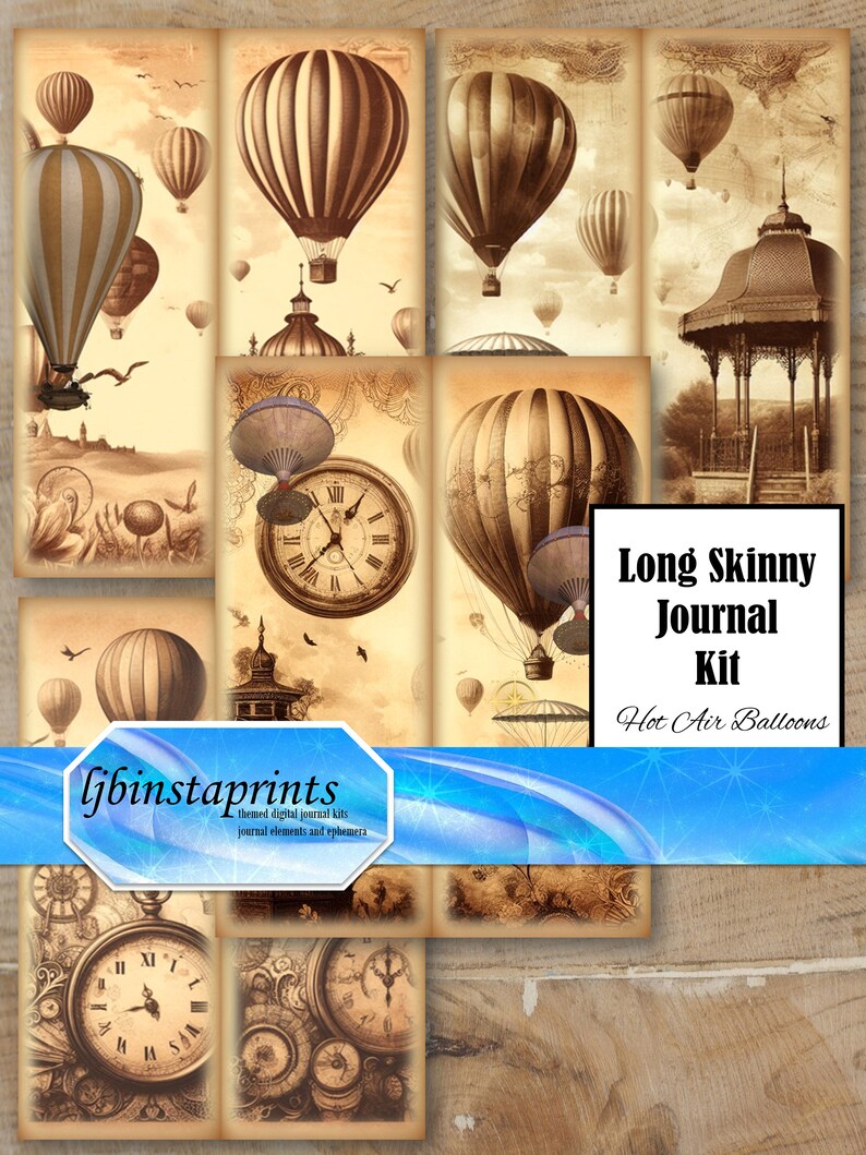 Hot Air Balloons Skinny Journal Kit, Skinny Journal Kit, Tall Journal ...