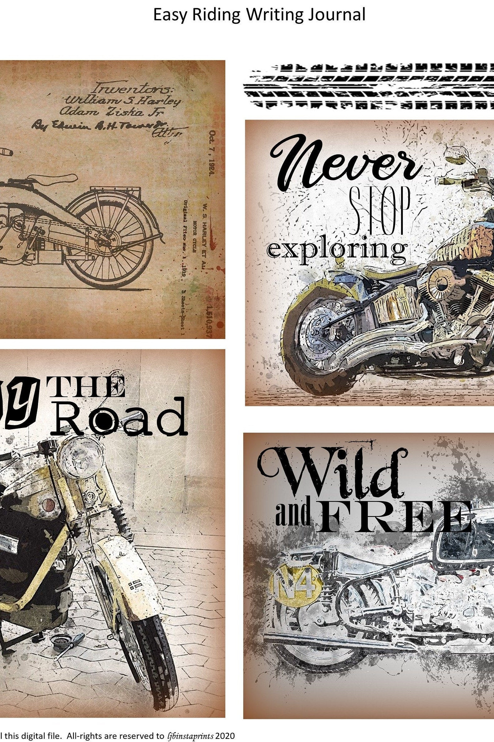 Vintage Motorcycle Writing Journal Kit Masculine Journal Kit | Etsy