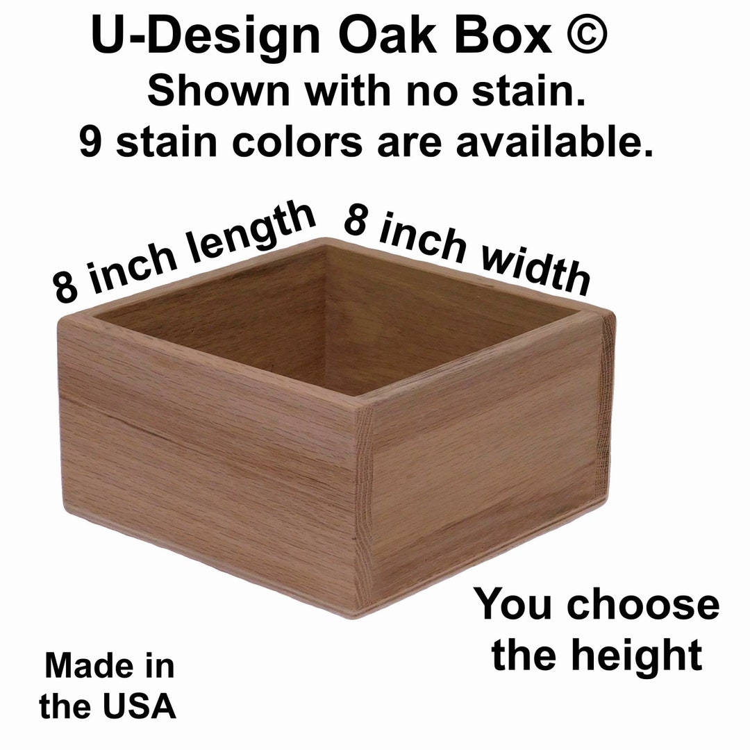 Oak Box 8 X 8, You Choose the Height, Centerpiece, Wedding, Display ...