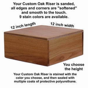 Oak Riser 12 X 12, You Choose the Height, Plinth, Centerpiece, Wedding ...