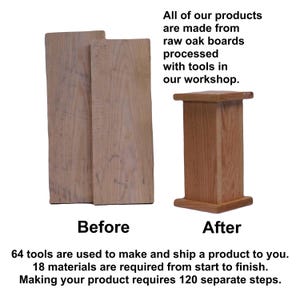 Oak Pedestal Riser, 8 Inch Length, 8 Inch Width, You Choose the Height ...