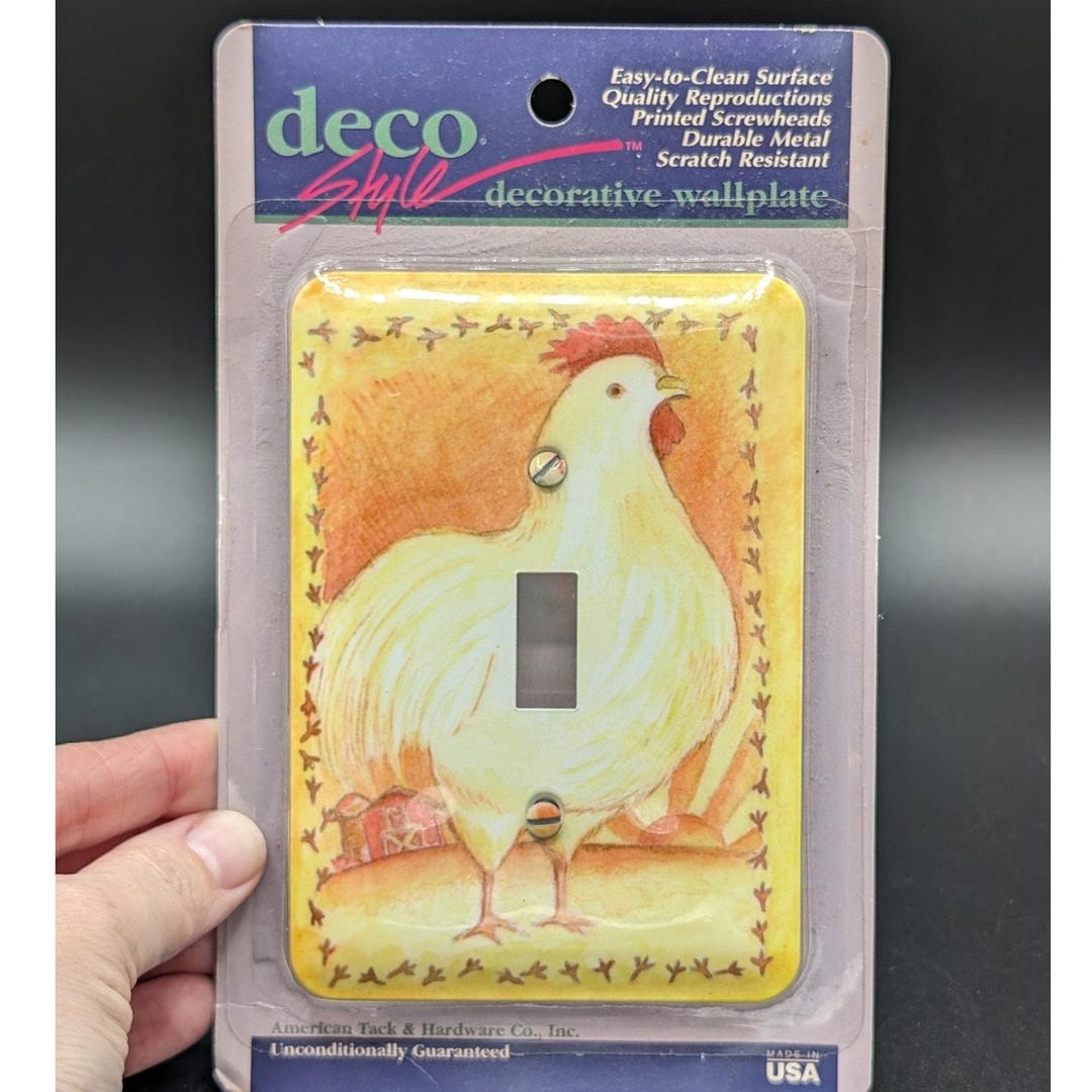 Vintage Rooster Switch Plate Cover Chicken NOS Deco Style Decorative ...