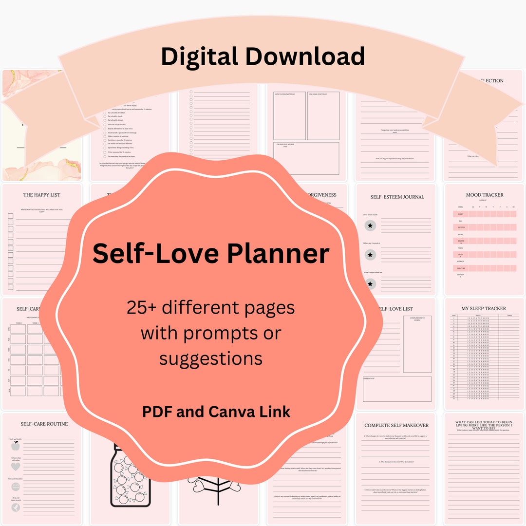 Self-love Planner: Digital Download Workbook Pages - Etsy