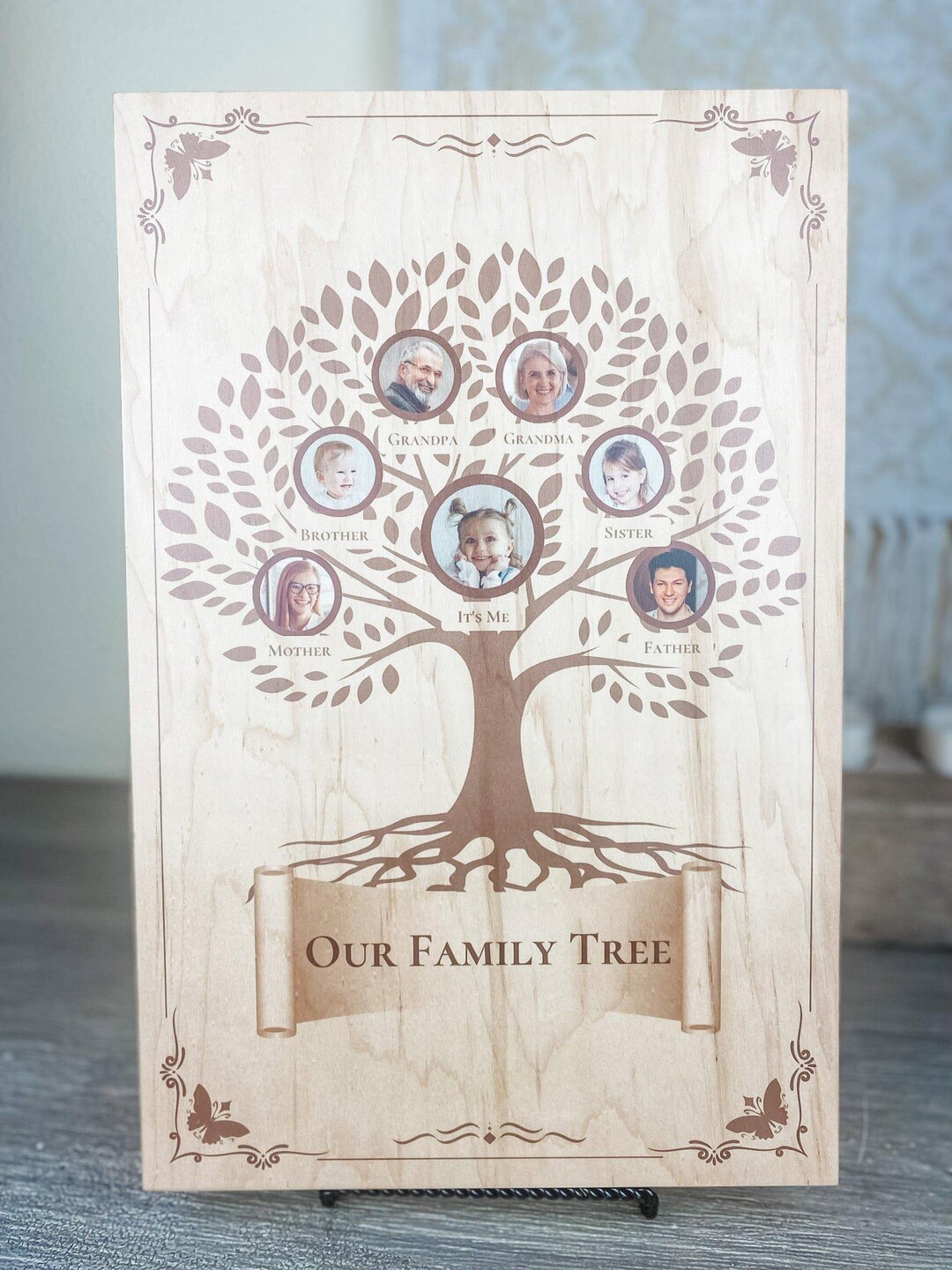Personalized Family Tree on Wood - Etsy