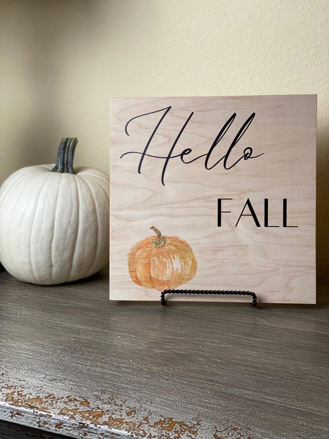 Hello Fall Wooden Sign - Etsy