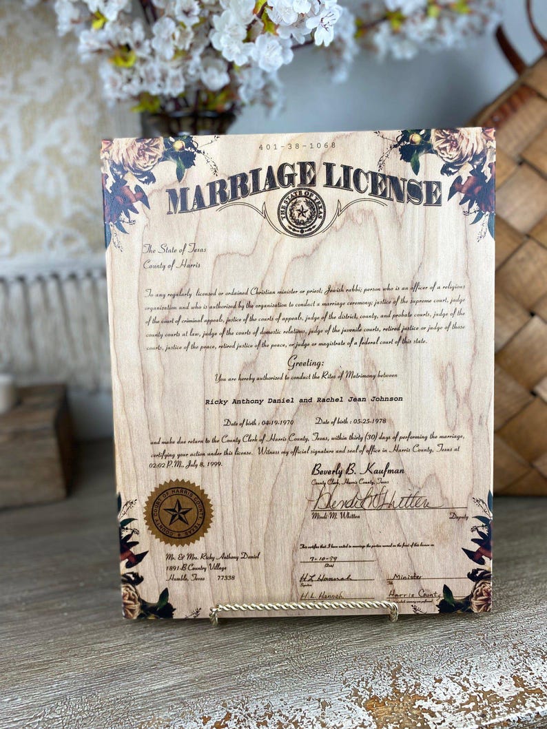 Marriage Certificates on Wood - Etsy