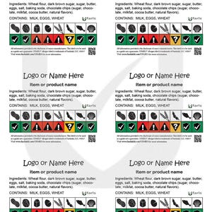 Custom Food Allergen Labels - Etsy