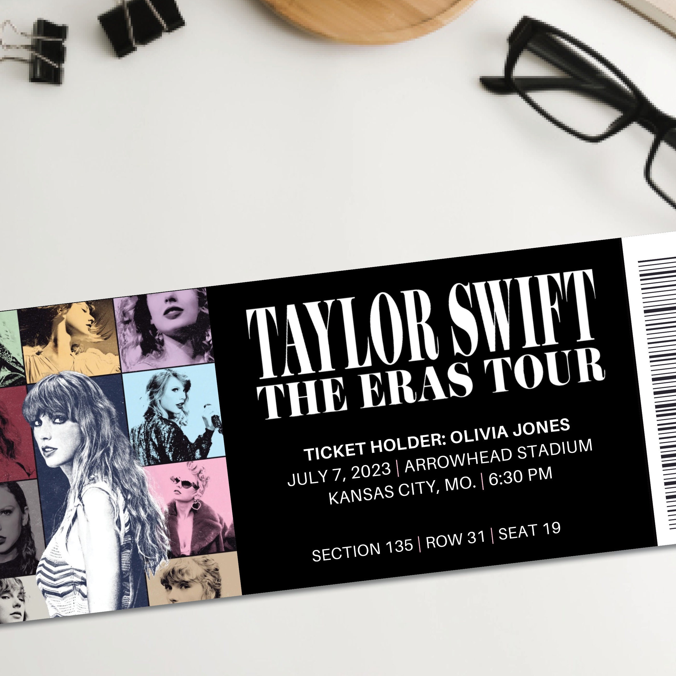 Taylor Swift The Eras Tour Customizable Ticket Template Swiftie 