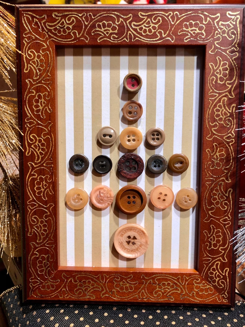 Button Art Primitive Tree - Etsy