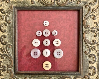 Small Framed Button Art Christmas Tree - Etsy