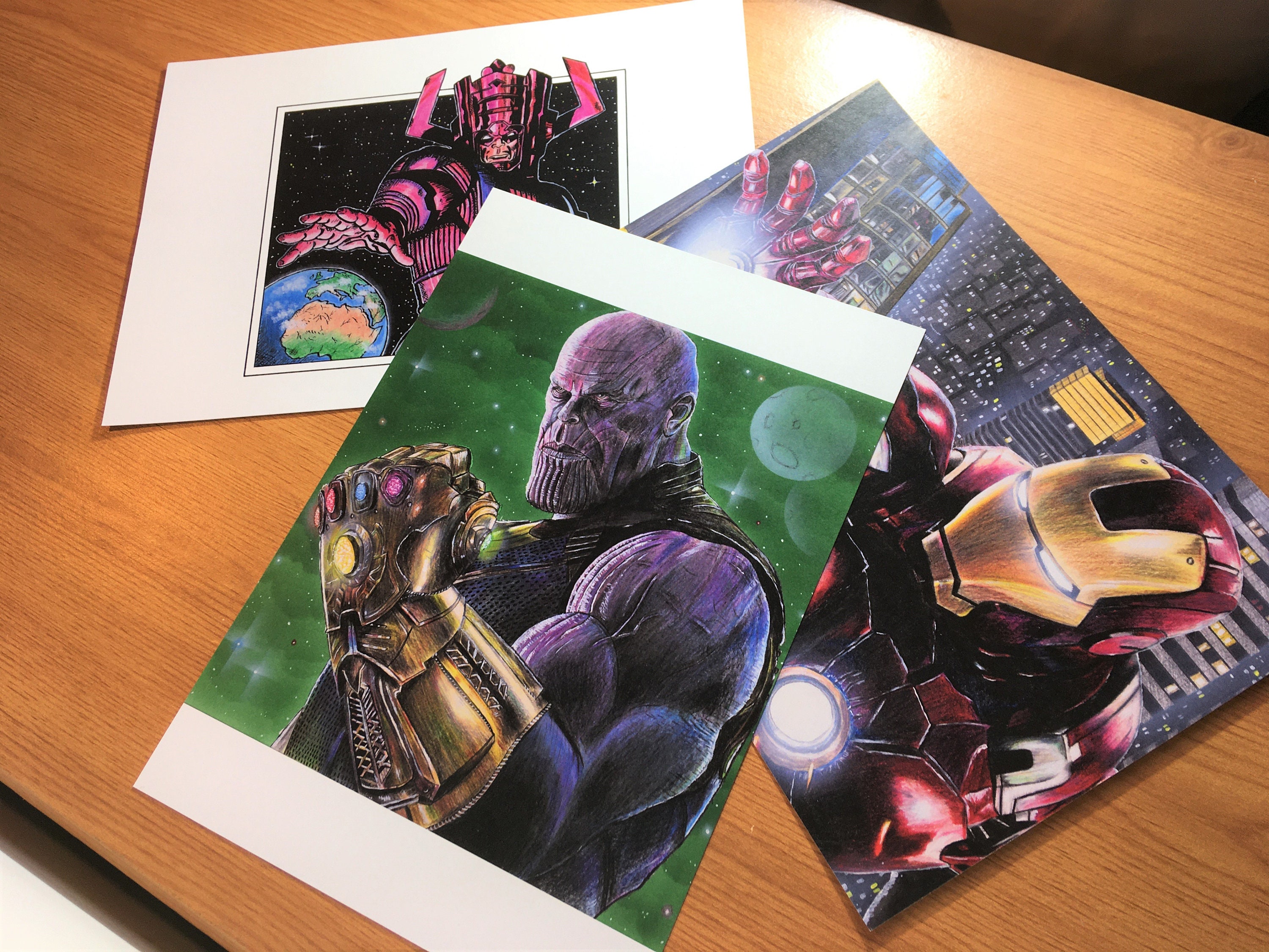 Thanos Art Print A4 Marvel Art Print Thanos Drawing - Etsy