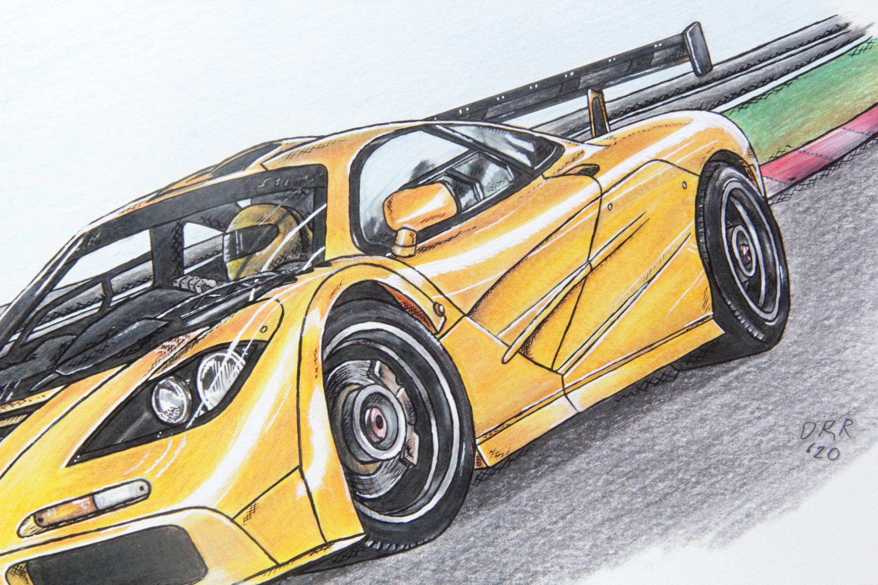 Mclaren F1 LM Drawing! Hand Drawn! Pencil and Paint A4! Car Lover ...