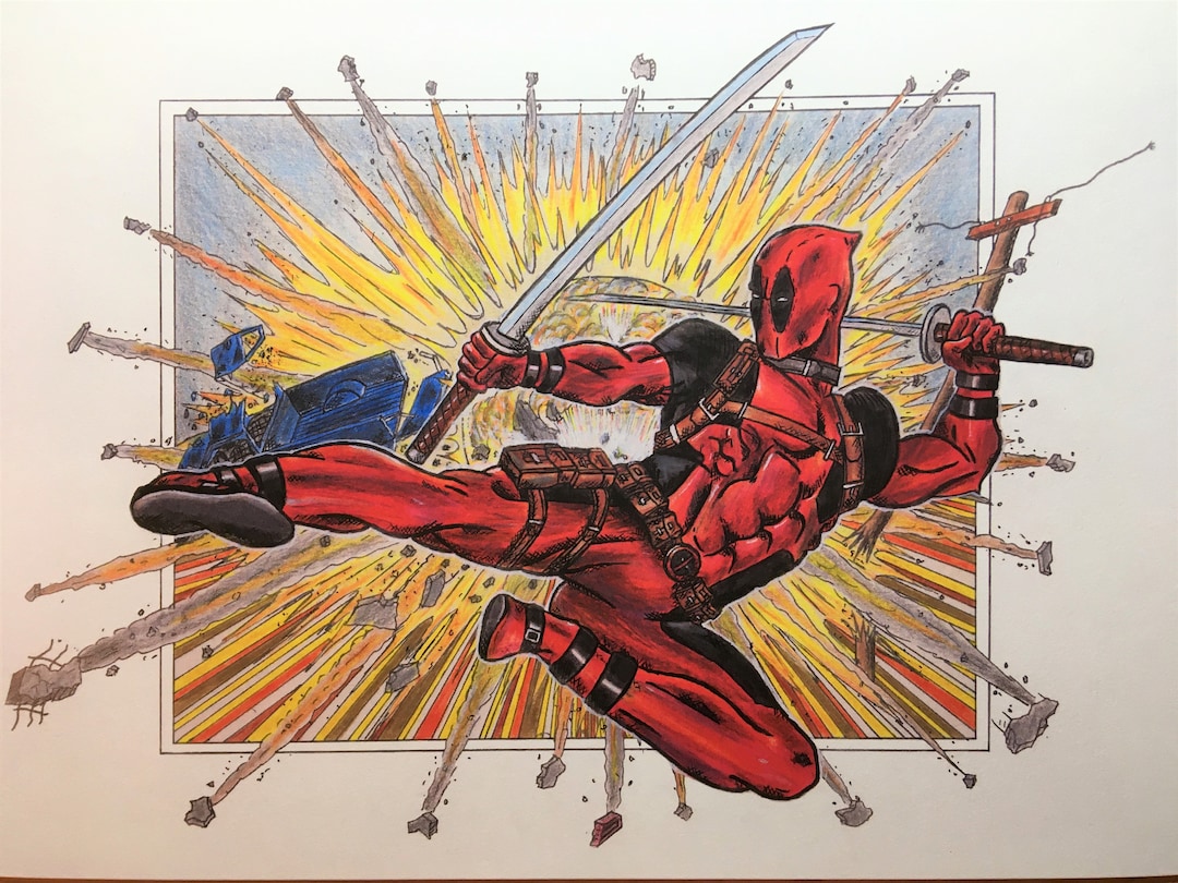 Deadpool Art Print A4 Original Artist Print Marvel Gift - Etsy
