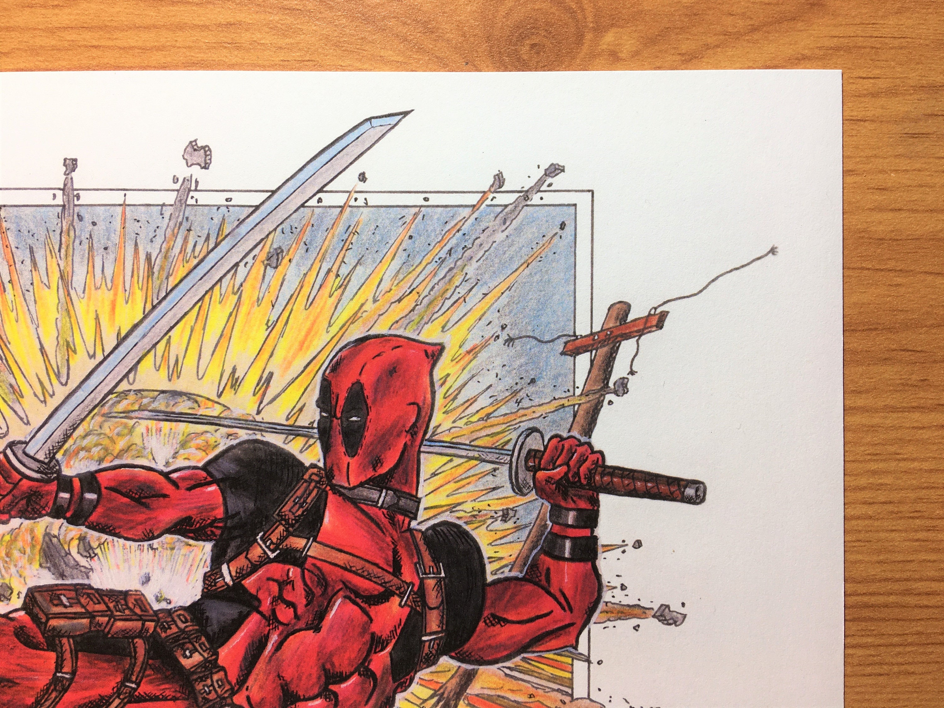 Deadpool Art Print A4 Original Artist Print Marvel Gift - Etsy