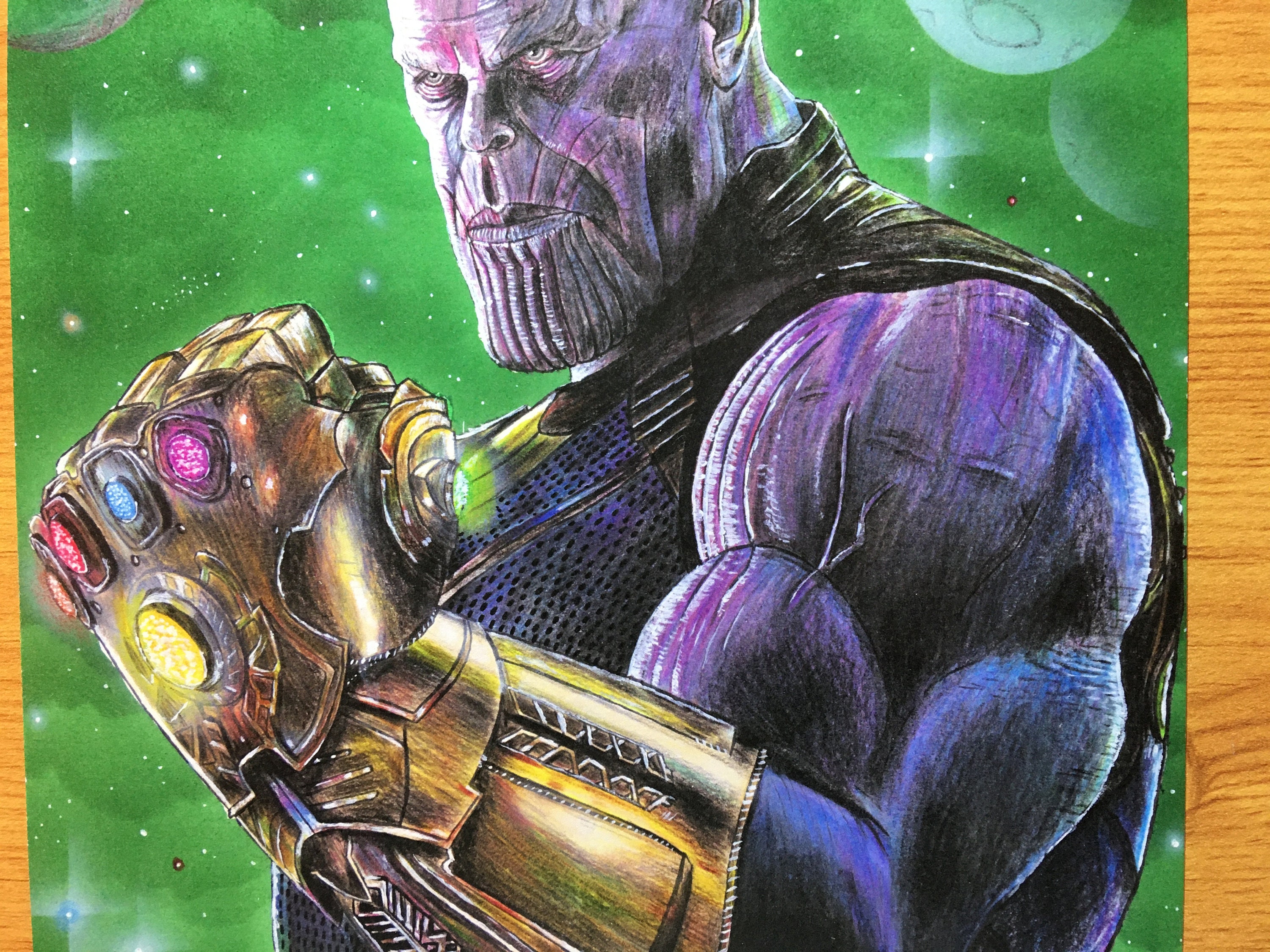 Thanos Art Print A4 Marvel Art Print Thanos Drawing - Etsy