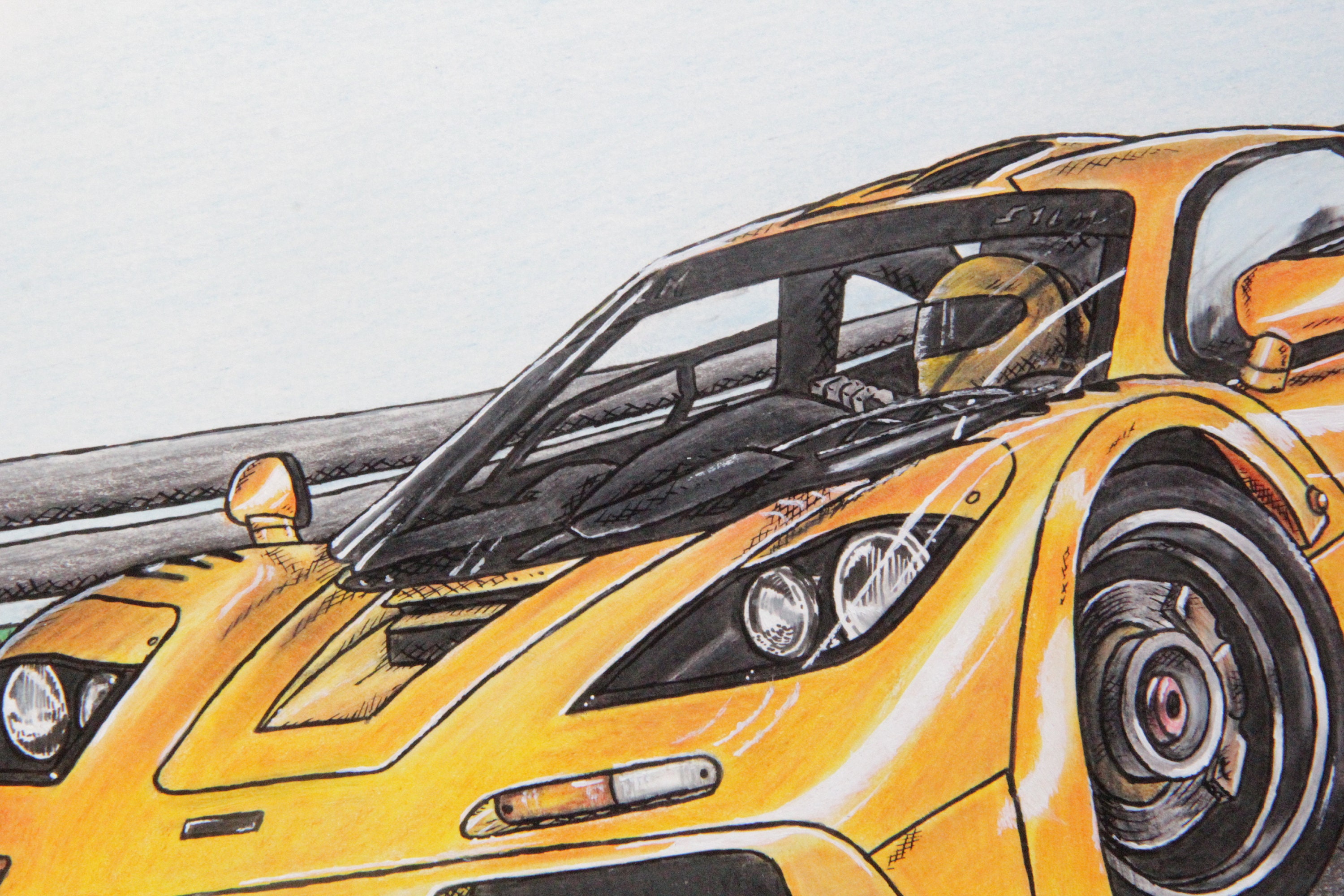 Mclaren F1 LM Drawing! Hand Drawn! Pencil and Paint A4! Car Lover ...