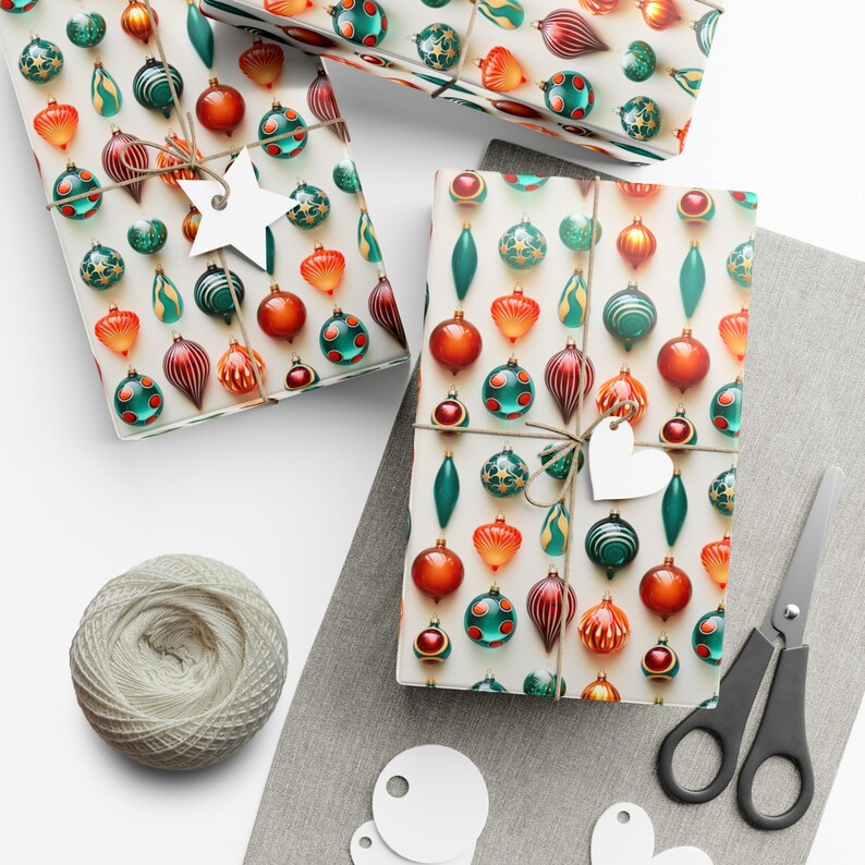 Retro 1950s Mid Century Modern Wrapping Paper - Colorful Glass ...