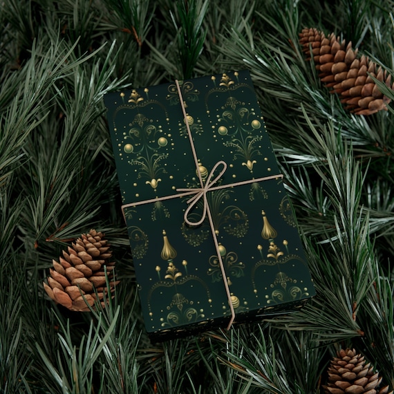 Wrapping Paper Elegant Dark Green Birthday Wrapping Paper Dark Green Wrapping Paper Roll Holiday Gift Wrap Christmas Wrapping Paper Matte Etsy UK