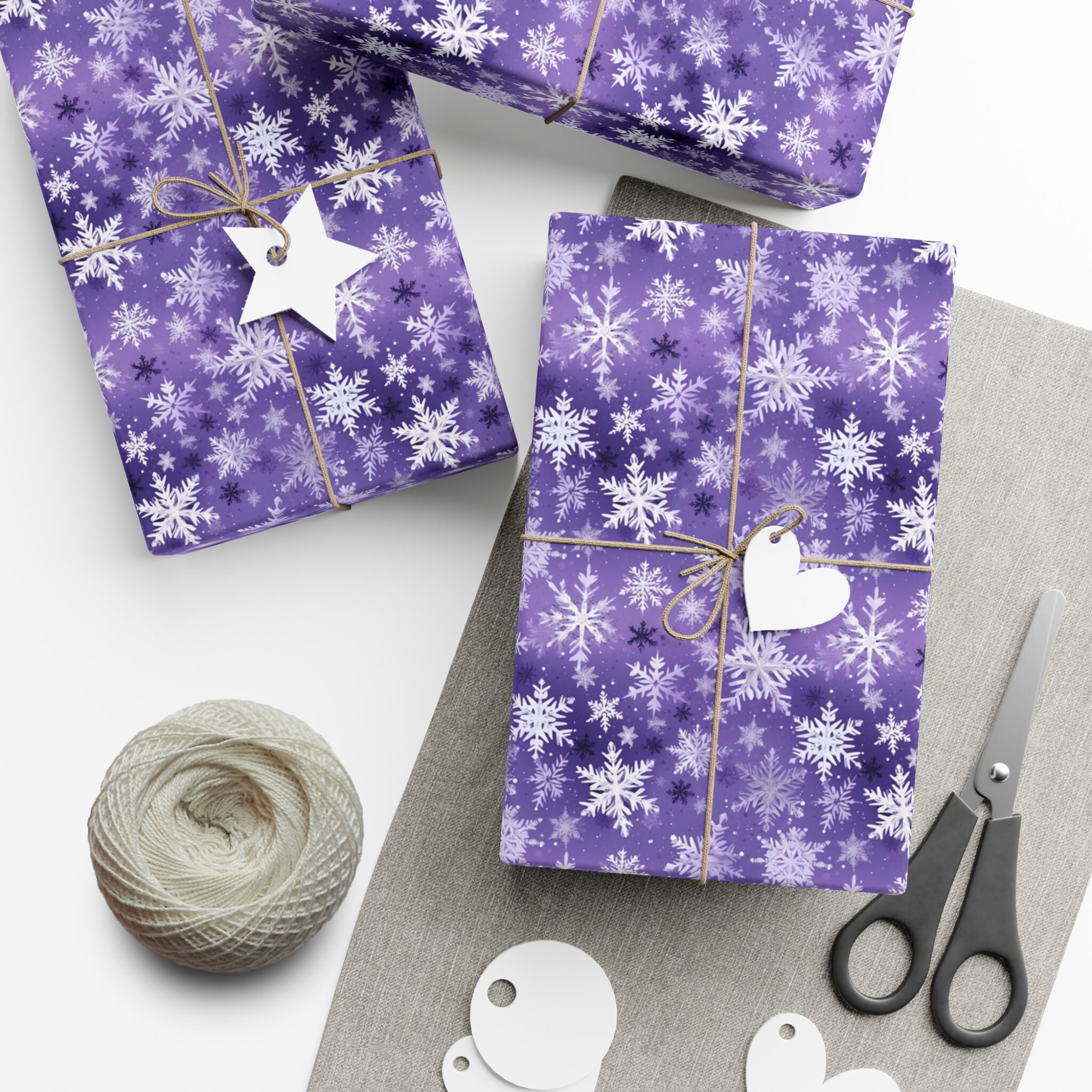 Christmas Snowflake Wrapping Paper Peri Lavender Purple Holiday Gift ...