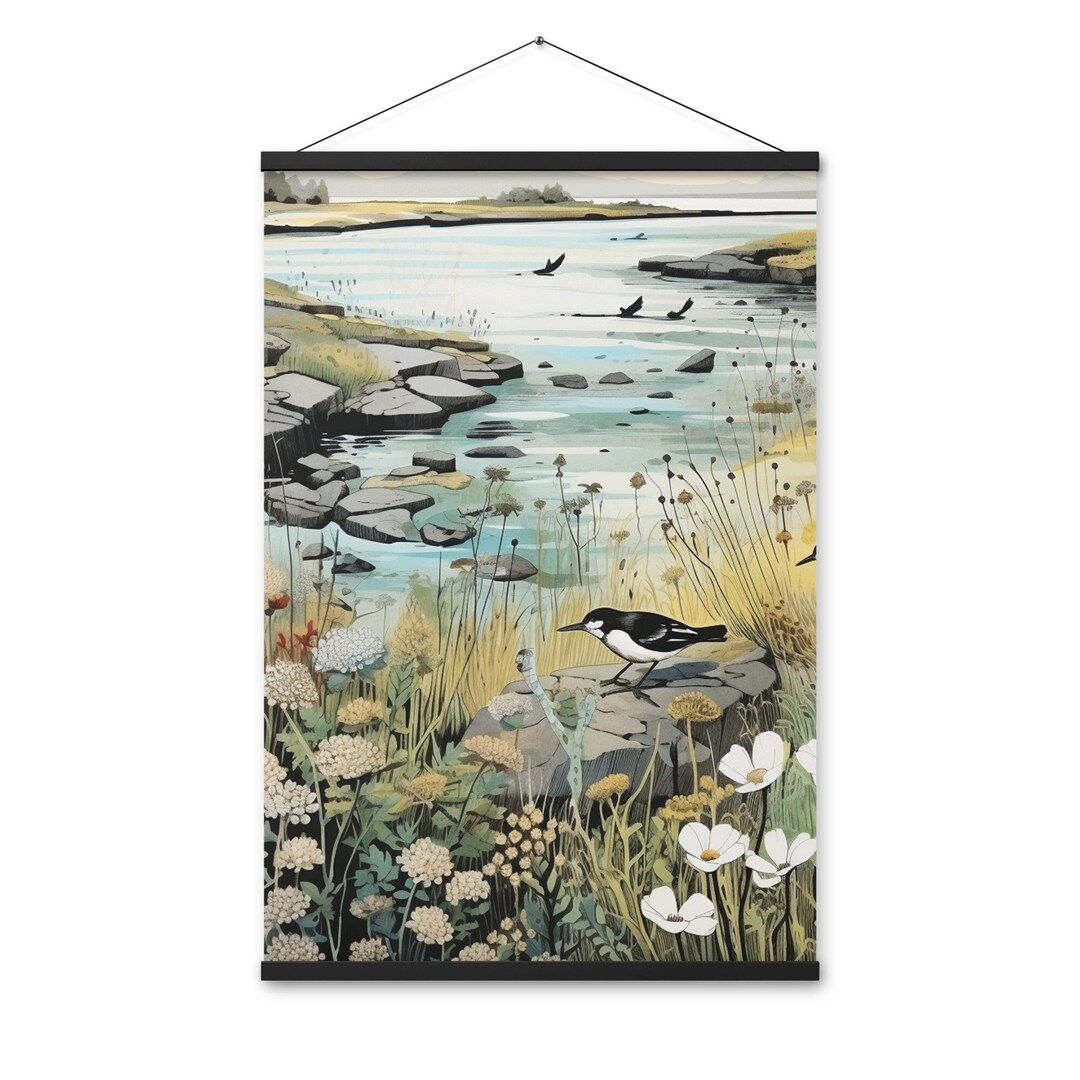 Poster With Hangers Estuary Print British Wildlife Art Nature Poster ...