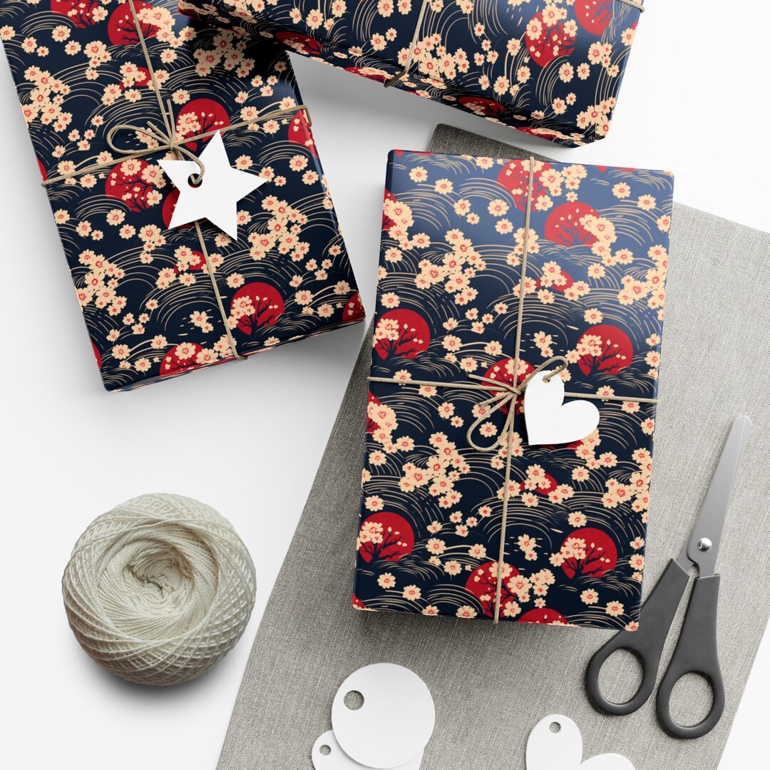 Japanese Cherry Blossom Wrapping Paper - Elegant Gift Wrap With ...