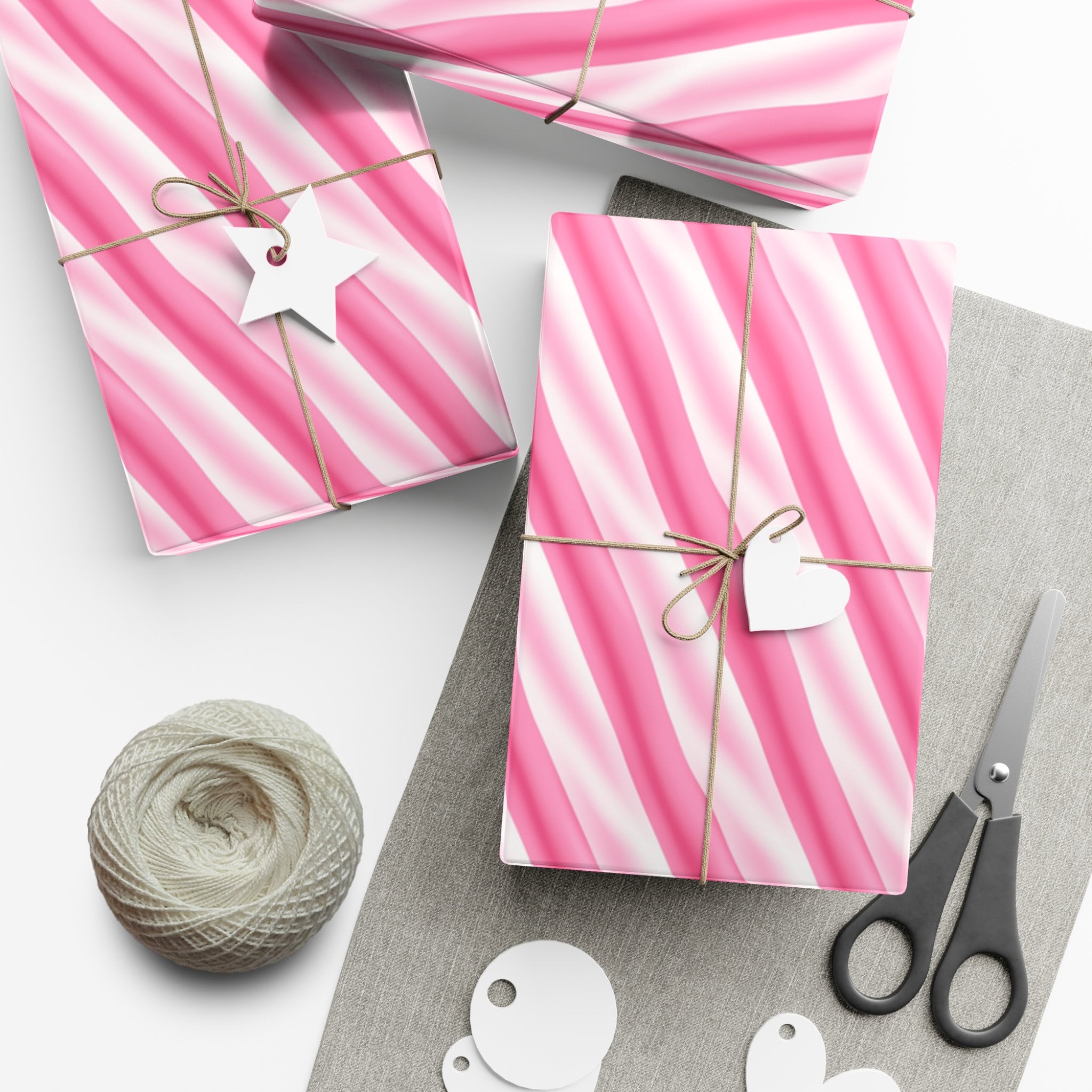 Wrapping Paper Vibrant Pink Candy Stripe Wrapping Paper Premium Gift ...