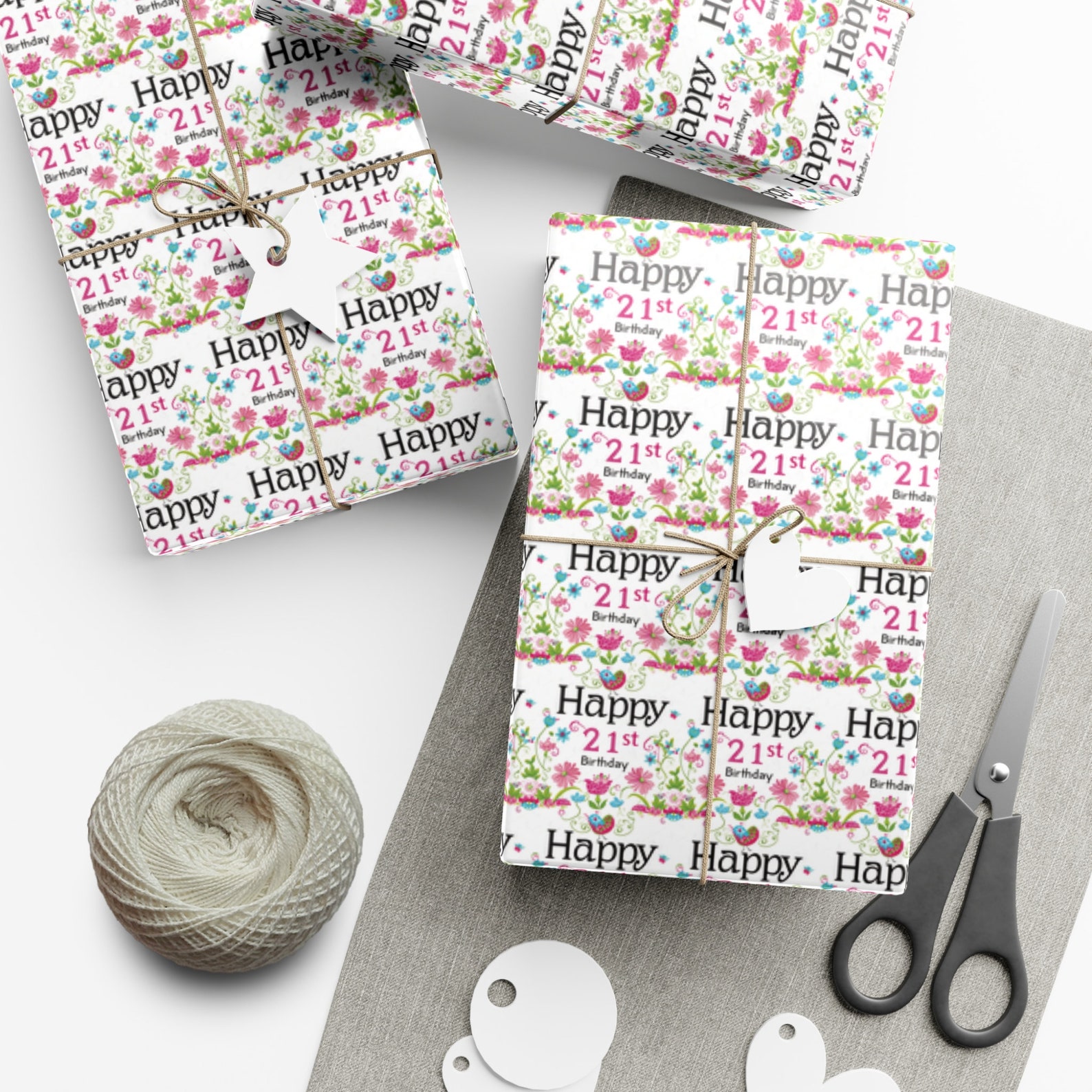 Wrapping Paper 21st Birthday Wrapping Paper Bday Design Happy 21st ...