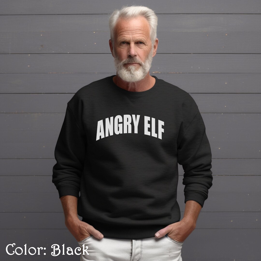 Sweatshirt Festive Angry Elf Costume Sweatshirt Unisex Christmas ...