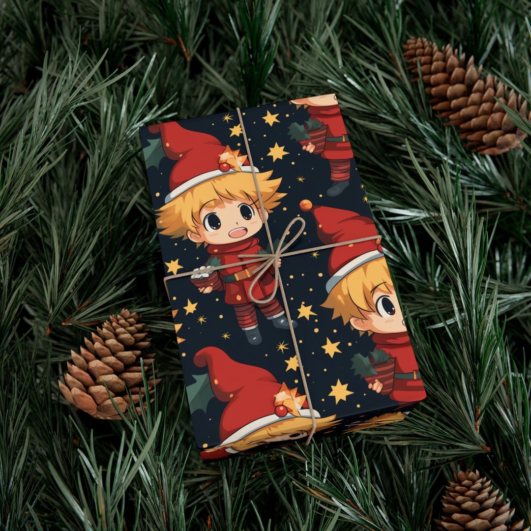 Wrapping Paper Chibi Anime Christmas Wrapping Paper Anime Gift Wrap ...