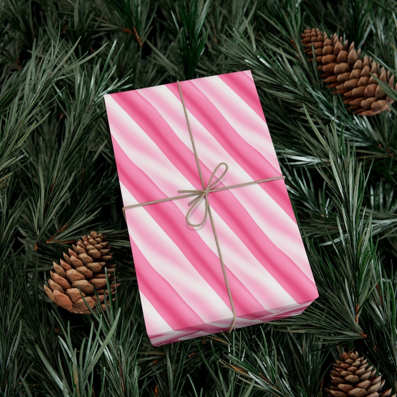 Wrapping Paper Vibrant Pink Candy Stripe Wrapping Paper Premium Gift ...