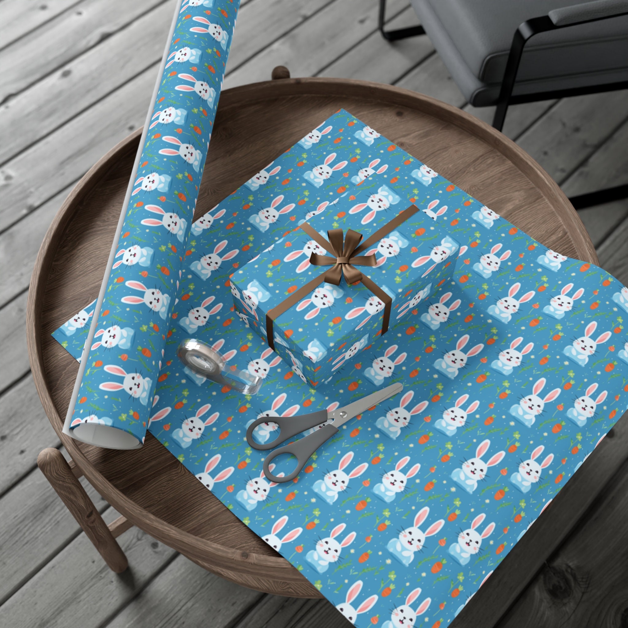 Bunny Rabbit Wrapping Paper Roll Cute Gift Wrap for Easter - Etsy