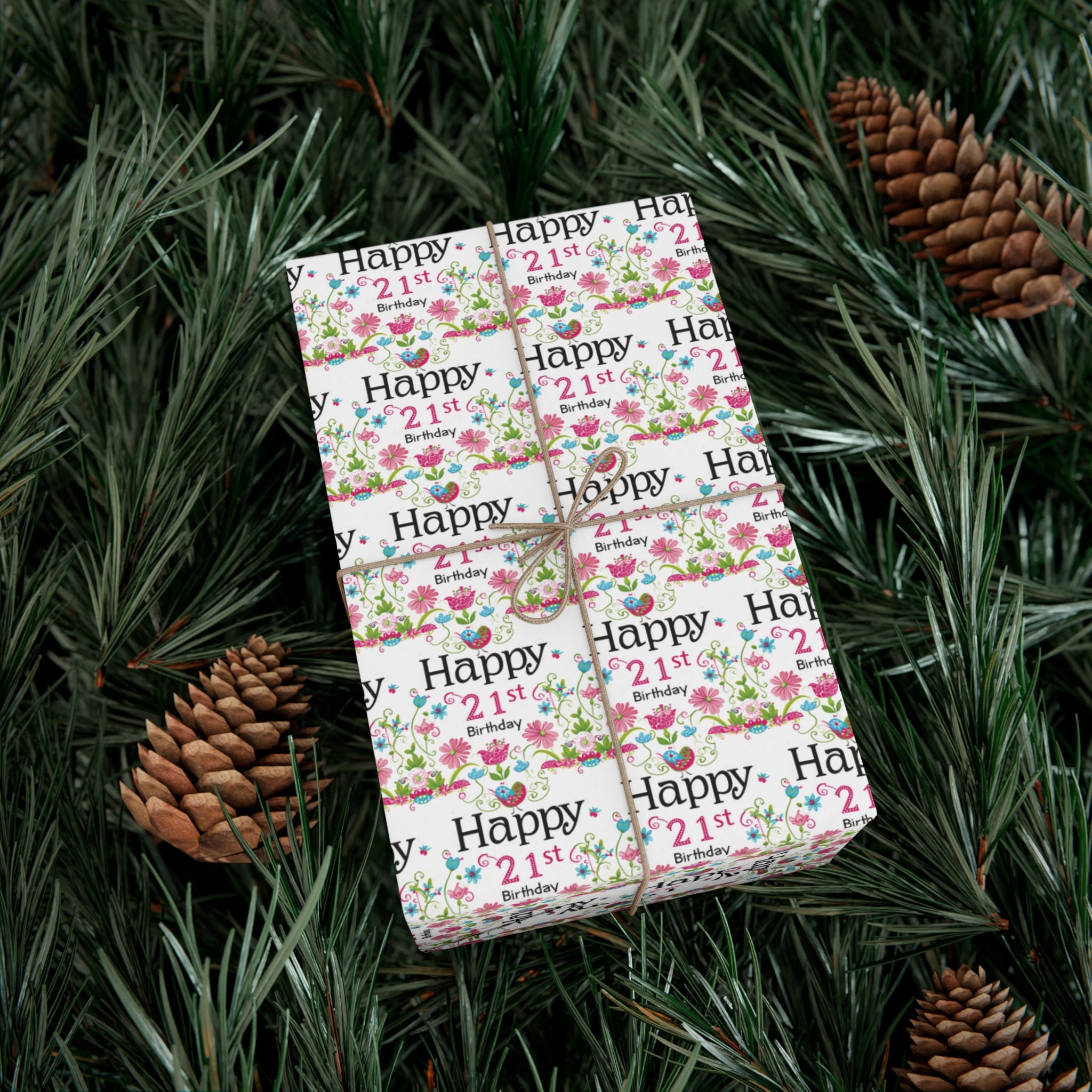 Wrapping Paper 21st Birthday Wrapping Paper Bday Design Happy 21st ...