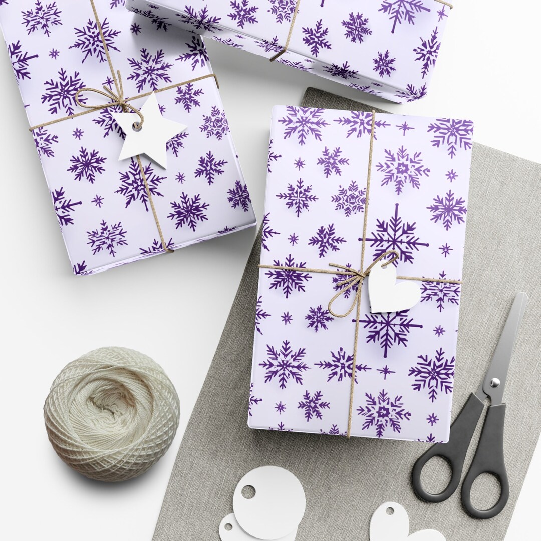 Wrapping Paper Christmas Snowflake Wrapping Paper Peri Lavender Purple ...