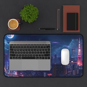 Desk Mat Tokyo Moonlight Office Decor Kawaii Desk Mat Cute Deskmat ...