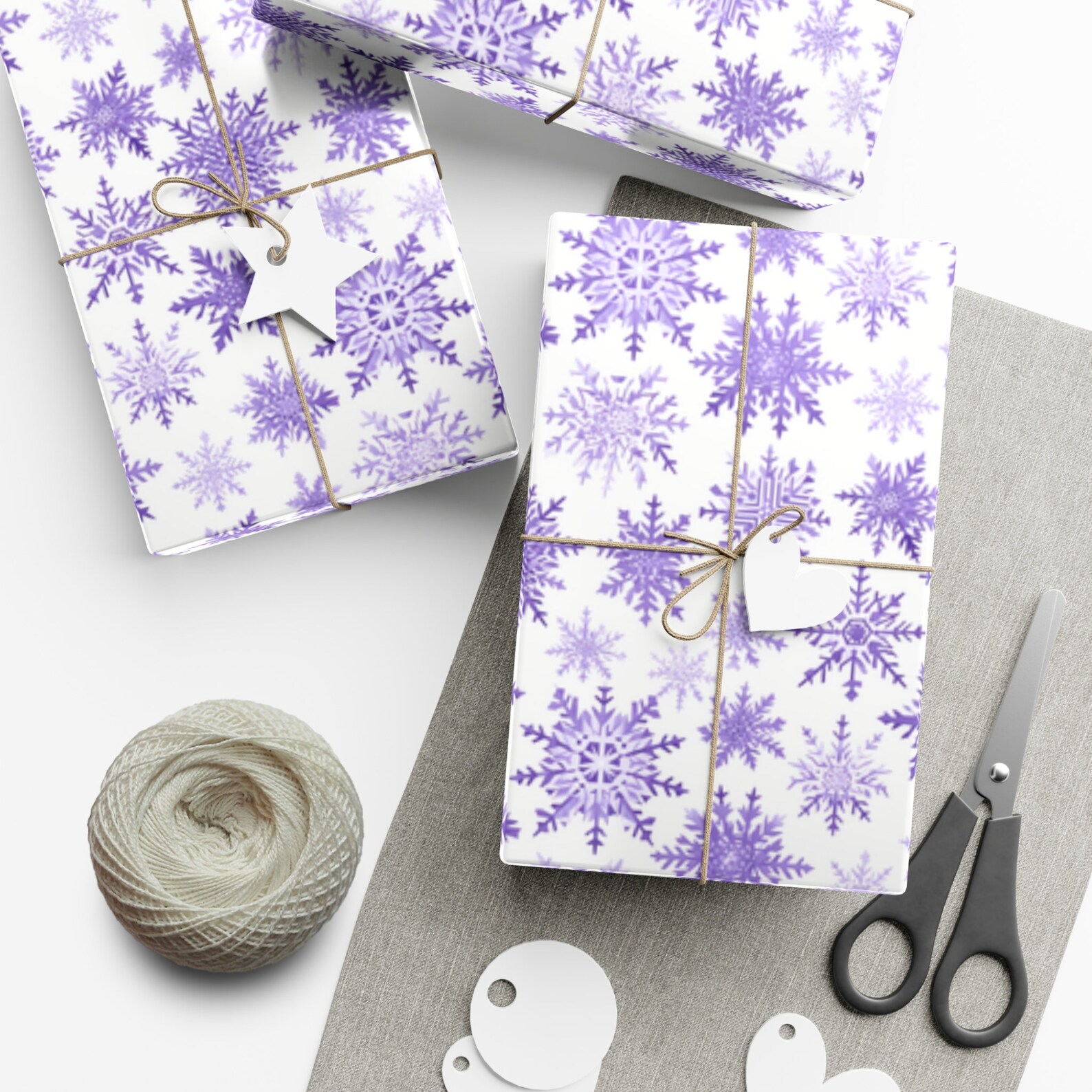 Wrapping Paper Christmas Snowflake Wrapping Paper Peri Lavender Purple ...