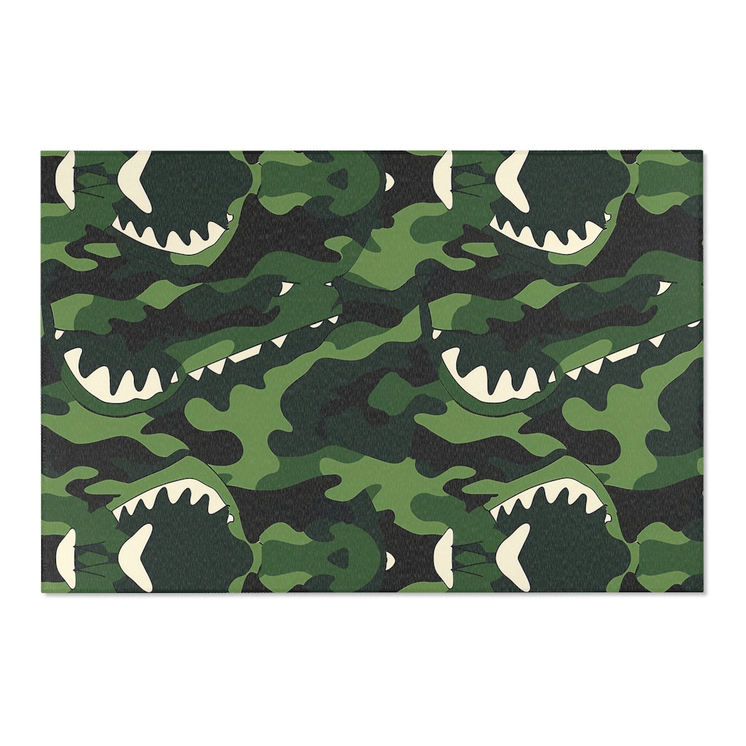 Rug Green Bape Aesthetic Living Room Decor Polyester Area Rug Stylish ...