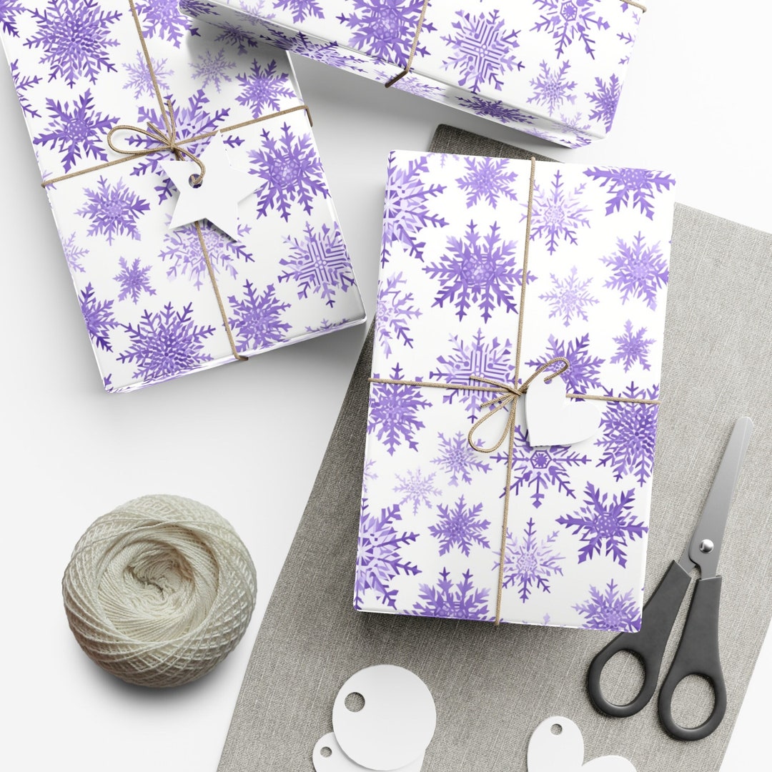 Wrapping Paper Christmas Snowflake Wrapping Paper Peri Lavender Purple ...