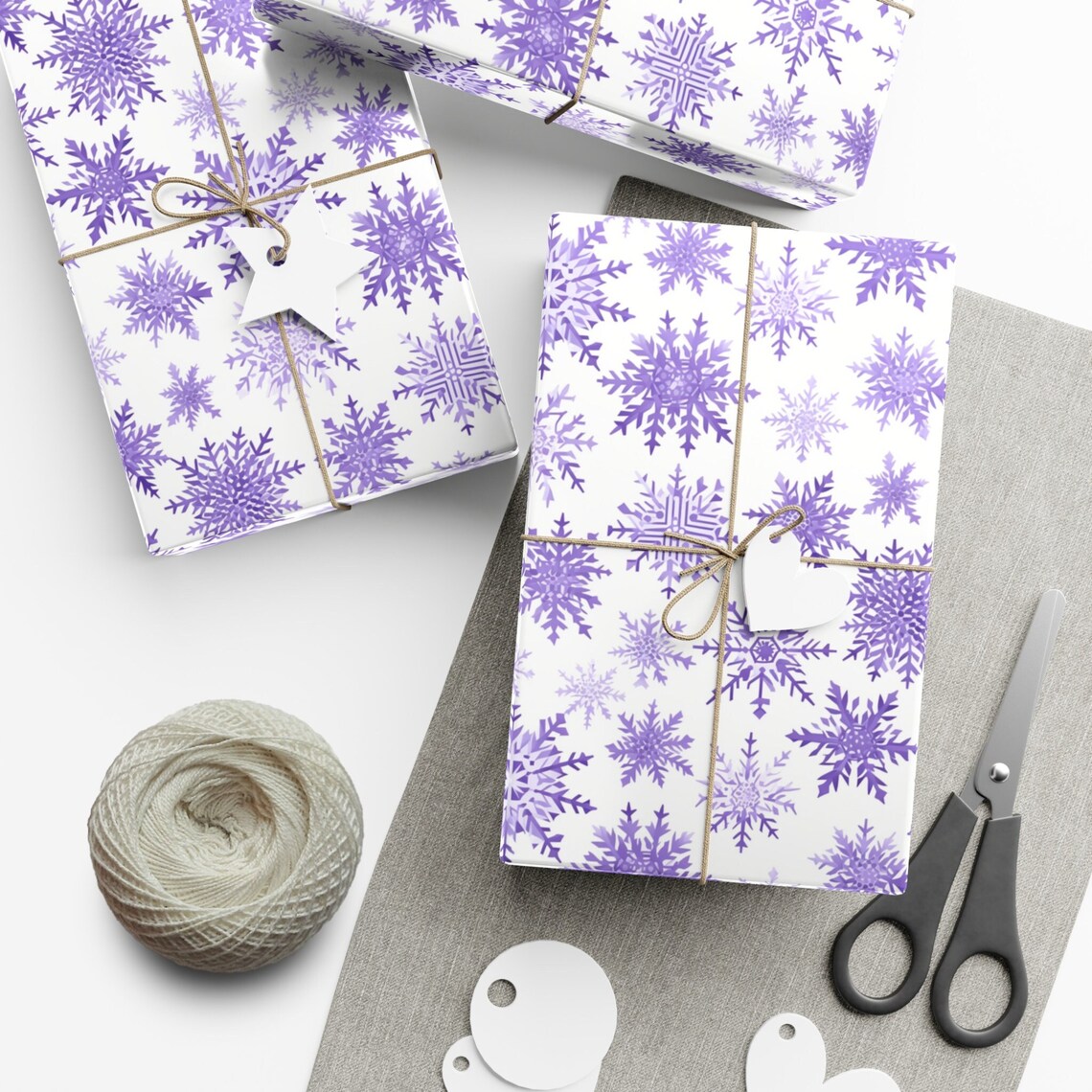Wrapping Paper Christmas Snowflake Wrapping Paper Peri Lavender Purple ...