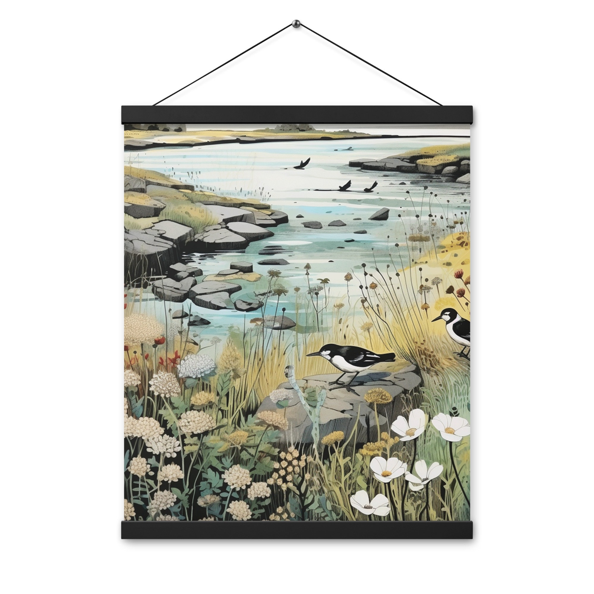 Poster With Hangers Estuary Print British Wildlife Art Nature Poster ...