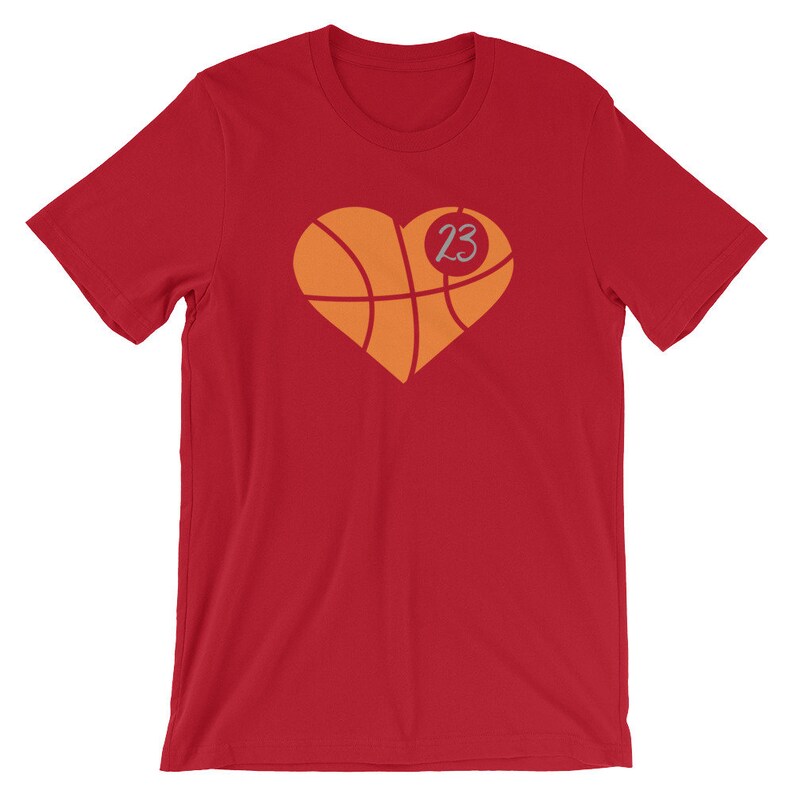 Basketball Heart Tee 23 Jersey Number 23 Basketball 23 - Etsy