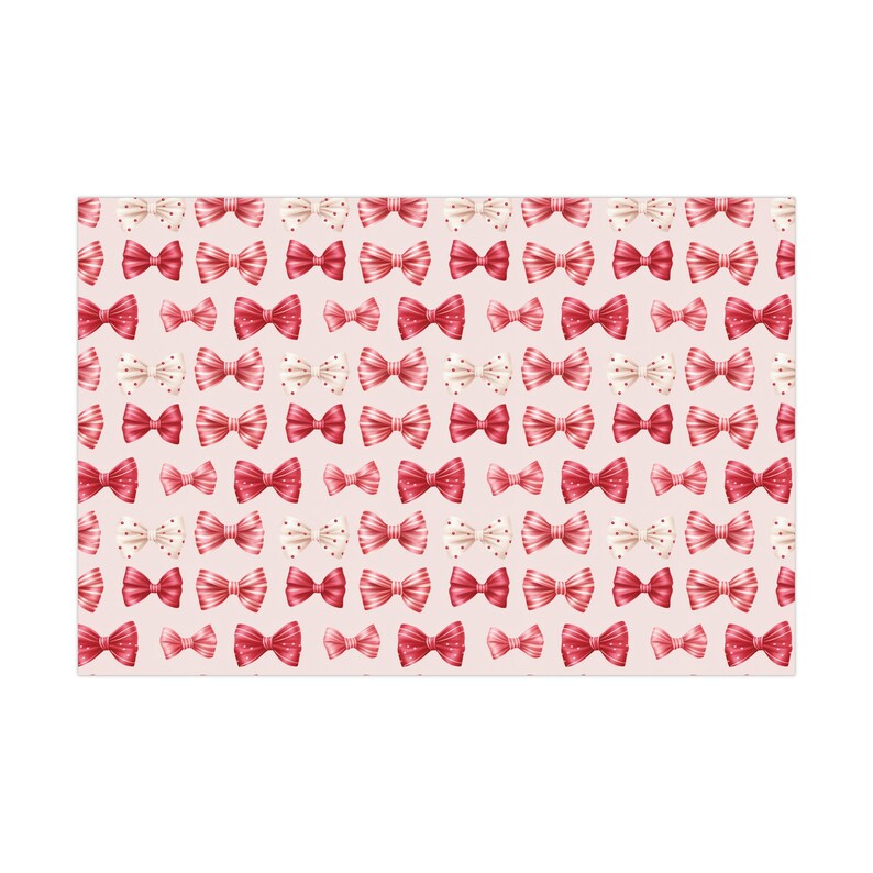 Wrapping Paper Red and Blush Wrapping Paper Parisian Bow Wrapping Paper ...