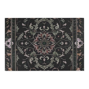 Rug Dark Academia Home Decor Gothic Witchy Area Rug Witchy Black Gothic ...