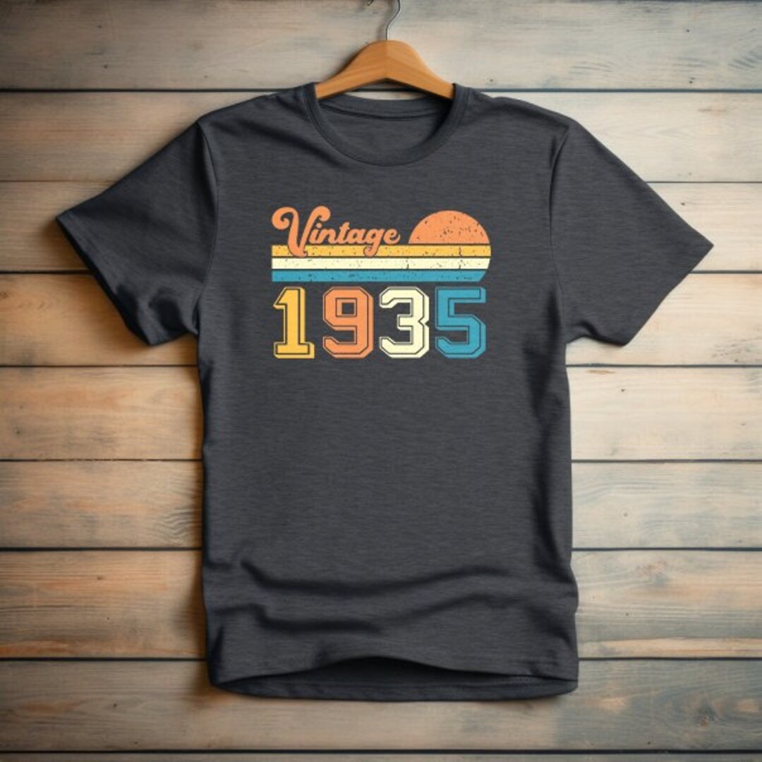 Vintage 1935 Unisex T-shirt, Retro Font Birthday Tee | Classic Birthday ...
