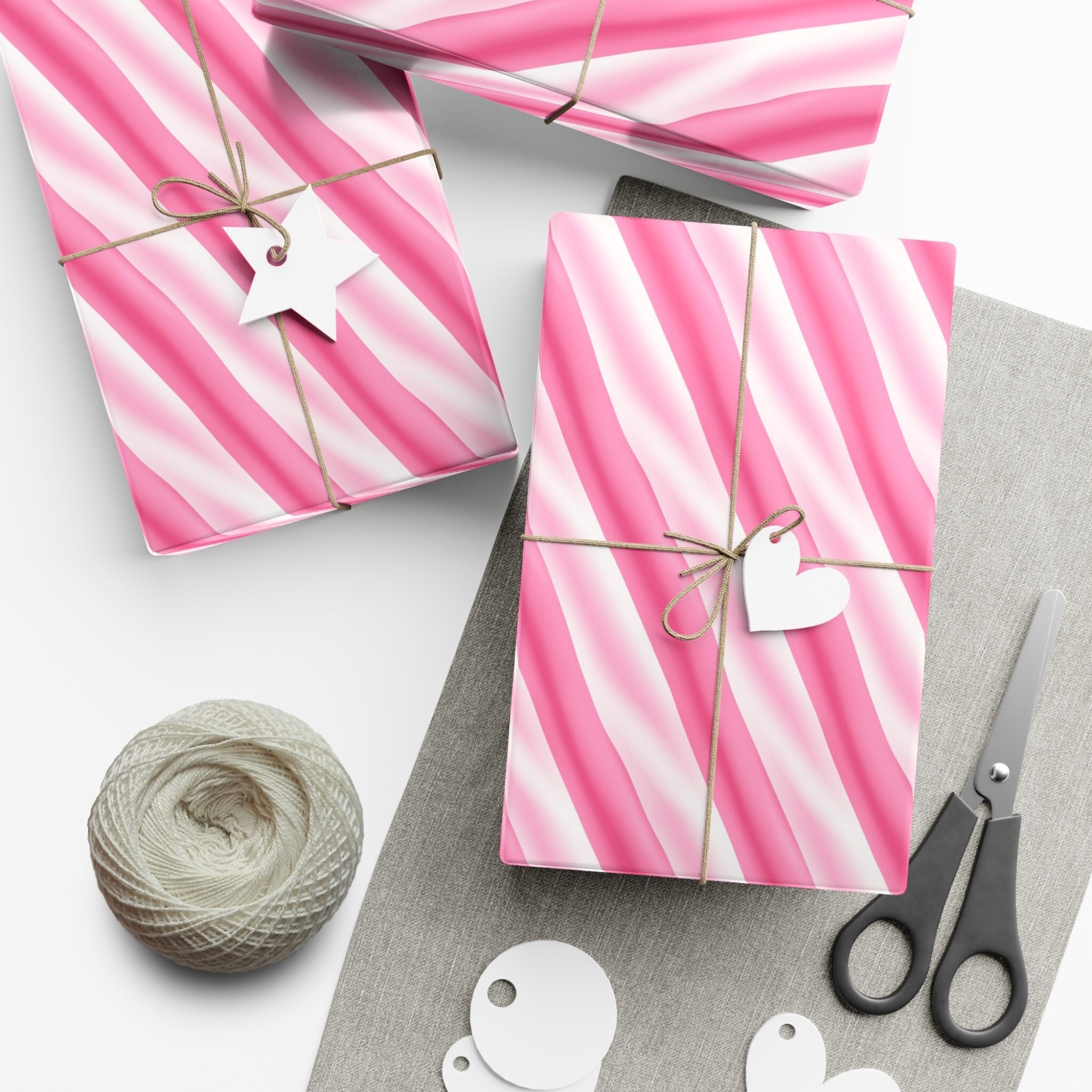 Wrapping Paper Vibrant Pink Candy Stripe Wrapping Paper Premium Gift ...